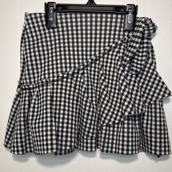 Zara | Bottoms | Little Girls Zara Black And White Checkered Ruffle ...